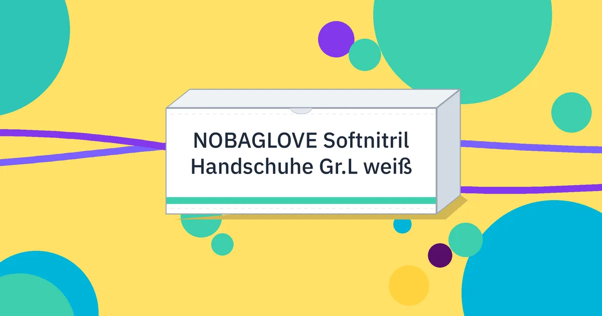 Symbolbild: Packung mit der Aufschrift NOBAGLOVE Softnitril Handschuhe Gr.L weiß (PZN 10100180) – Verfügbarkeit und Bezug in Apotheken in Frankfurt am Main