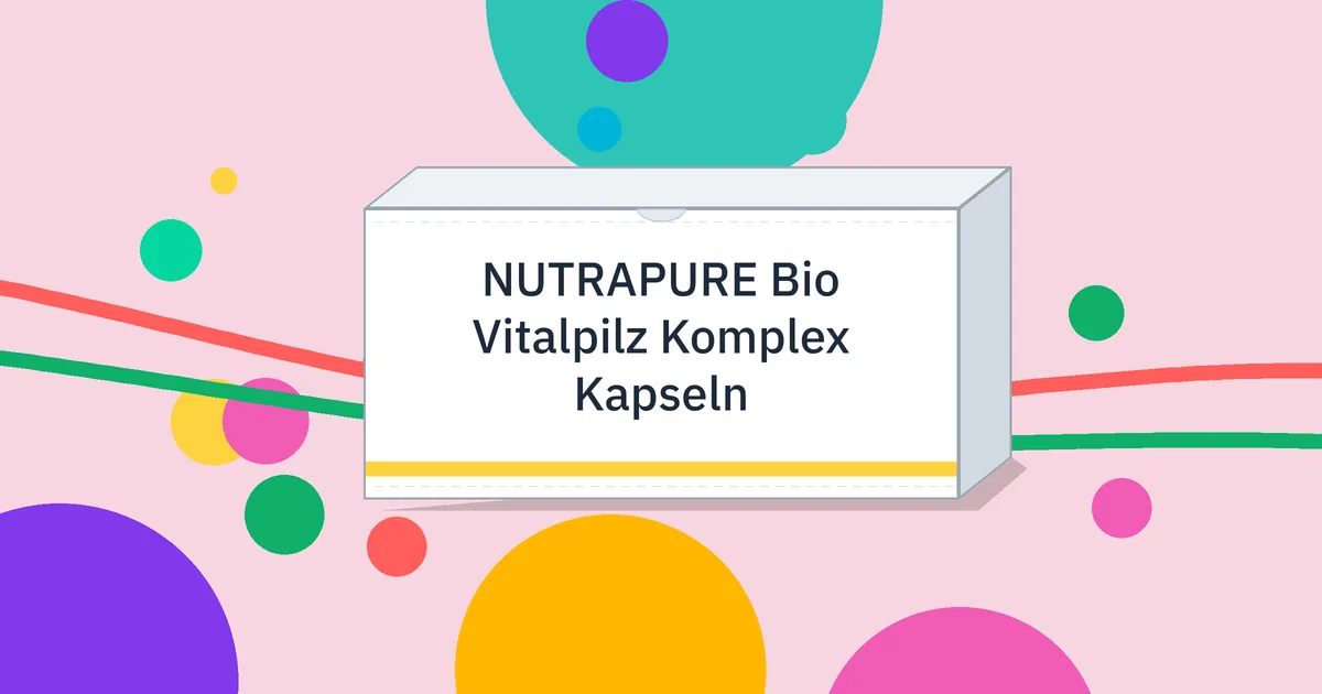 Symbolbild: Packung mit der Aufschrift NUTRAPURE Bio Vitalpilz Komplex Kapseln (PZN 20118608) – Verfügbarkeit und Bezug in Apotheken in Frankfurt am Main