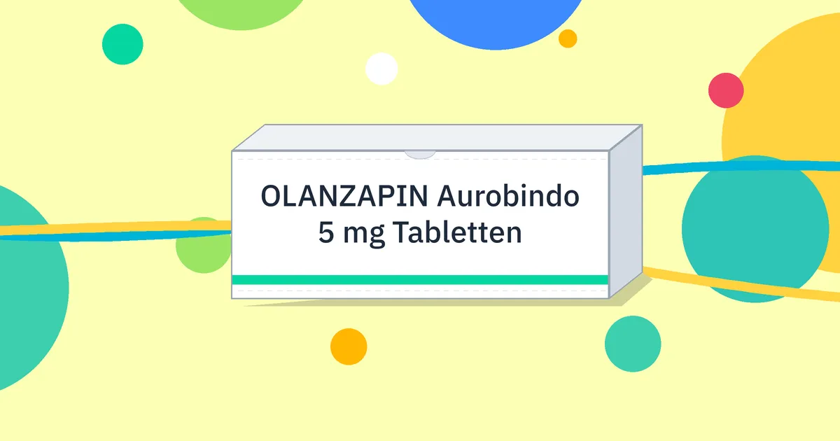 Symbolbild: Packung mit der Aufschrift OLANZAPIN Aurobindo 5 mg Tabletten (PZN 09618196) – Verfügbarkeit und Bezug in Apotheken in Frankfurt am Main