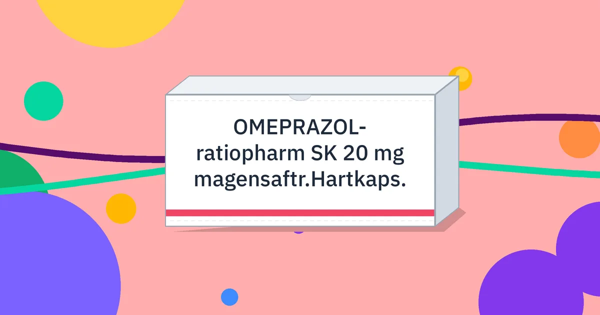 Symbolbild: Packung mit der Aufschrift OMEPRAZOL-ratiopharm SK 20 mg magensaftr.Hartkaps. (PZN 06113337) – Verfügbarkeit und Bezug in Apotheken in Frankfurt am Main