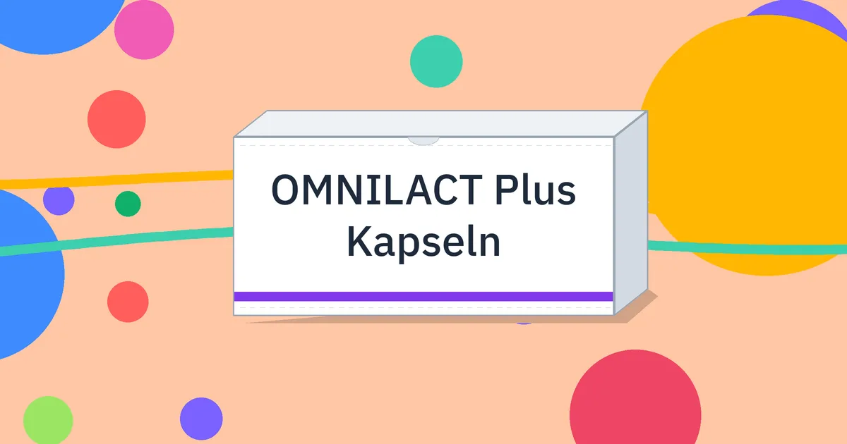 Symbolbild: Packung mit der Aufschrift OMNILACT Plus Kapseln (PZN 04648376) – Verfügbarkeit und Bezug in Apotheken in Frankfurt am Main