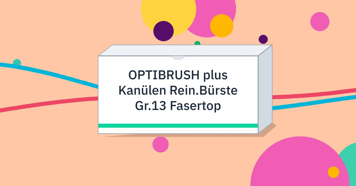 Symbolbild: Packung mit der Aufschrift OPTIBRUSH plus Kanülen Rein.Bürste Gr.13 Fasertop (PZN 11579954) – Verfügbarkeit und Bezug in Apotheken in Frankfurt am Main