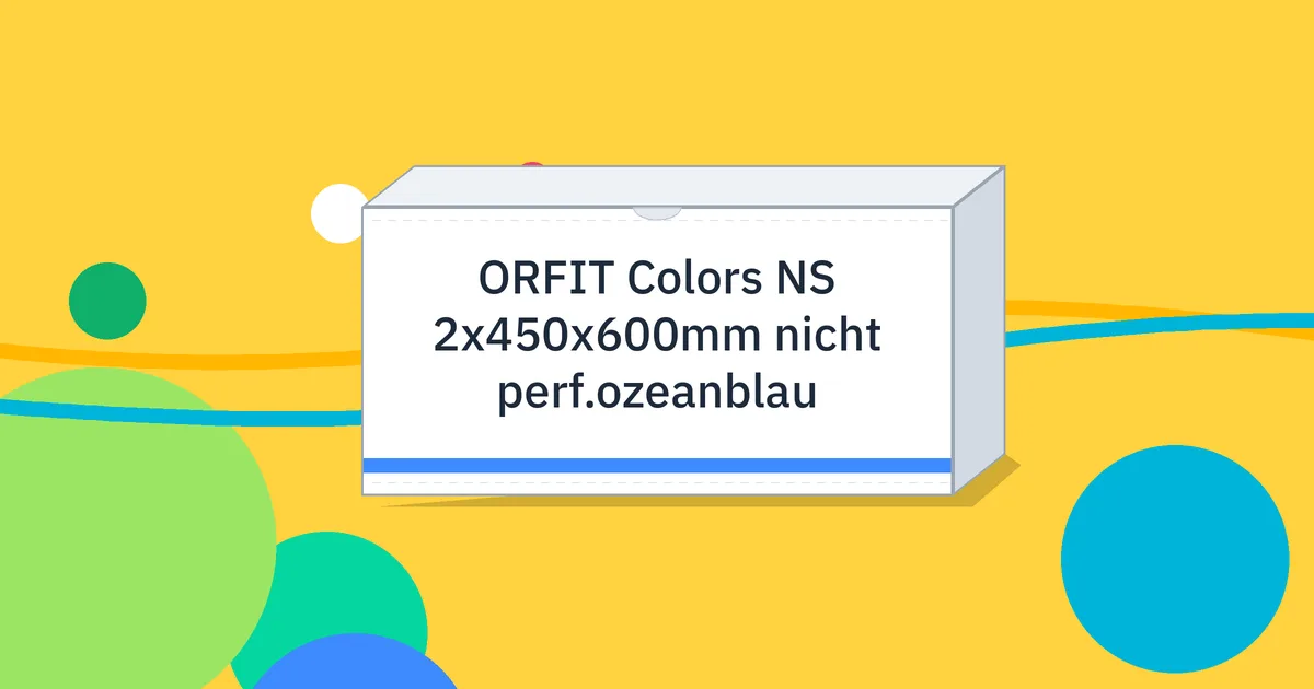 Symbolbild: Packung mit der Aufschrift ORFIT Colors NS 2x450x600mm nicht perf.ozeanblau (PZN 19396791) – Verfügbarkeit und Bezug in Apotheken in Frankfurt am Main