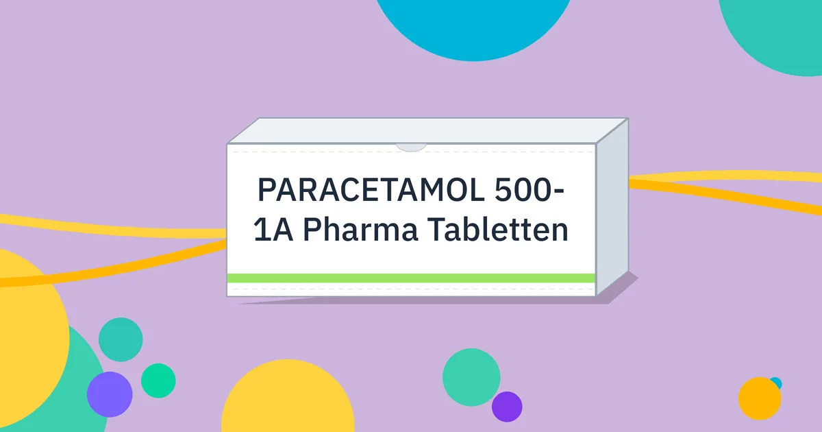 Symbolbild: Packung mit der Aufschrift PARACETAMOL 500-1A Pharma Tabletten (PZN 02481570) – Verfügbarkeit und Bezug in Apotheken in Frankfurt am Main