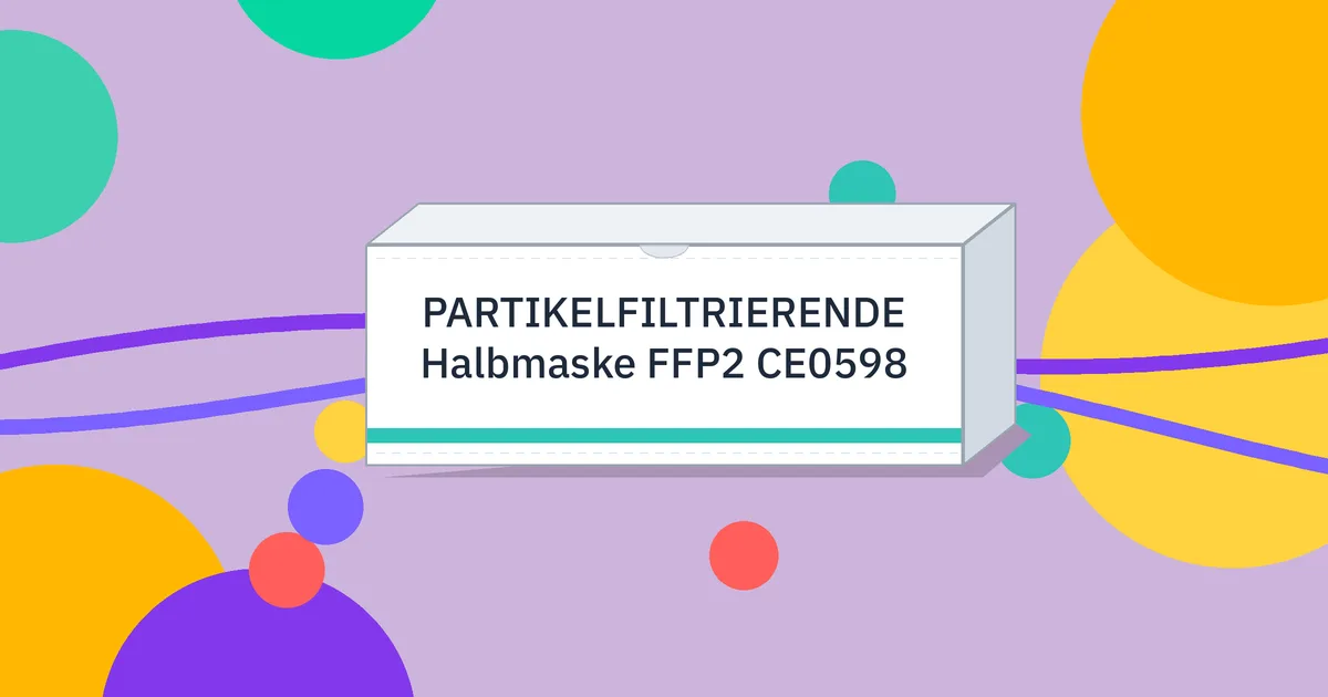 Symbolbild: Packung mit der Aufschrift PARTIKELFILTRIERENDE Halbmaske FFP2 CE0598 (PZN 17433246) – Verfügbarkeit und Bezug in Apotheken in Frankfurt am Main