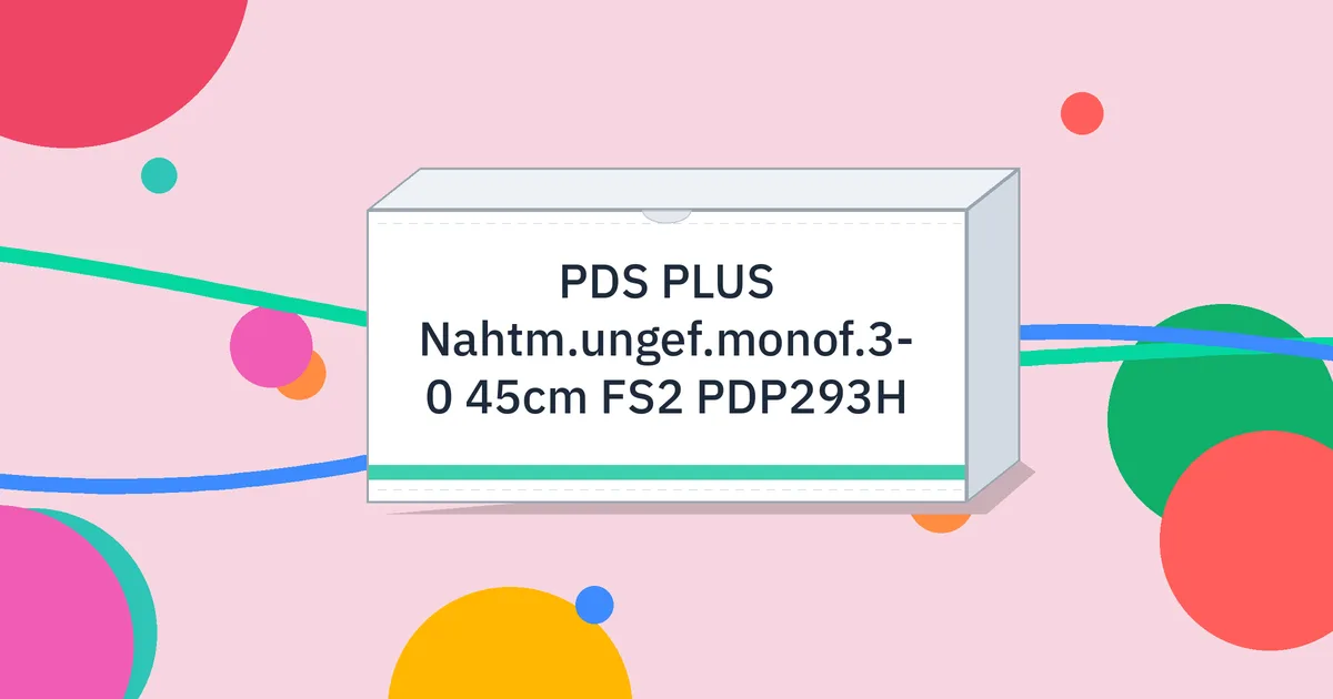 Symbolbild: Packung mit der Aufschrift PDS PLUS Nahtm.ungef.monof.3-0 45cm FS2 PDP293H (PZN 20173671) – Verfügbarkeit und Bezug in Apotheken in Frankfurt am Main