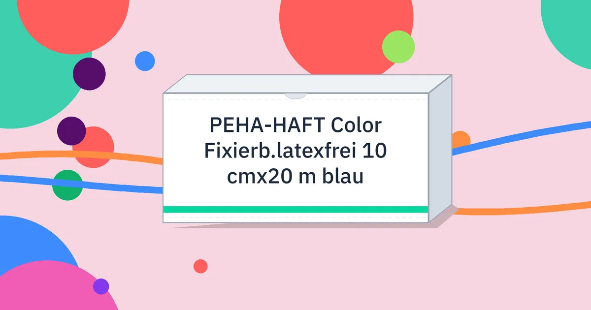 Symbolbild: Packung mit der Aufschrift PEHA-HAFT Color Fixierb.latexfrei 10 cmx20 m blau (PZN 20658138) – Verfügbarkeit und Bezug in Apotheken in Frankfurt am Main