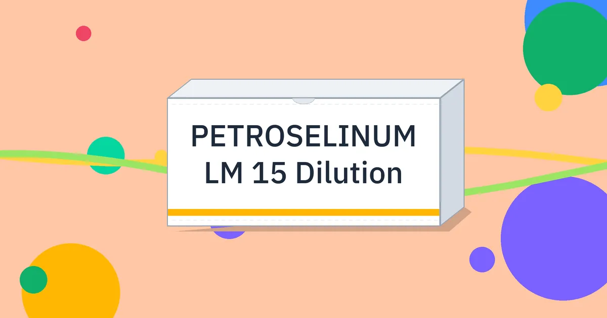 Symbolbild: Packung mit der Aufschrift PETROSELINUM LM 15 Dilution (PZN 13636047) – Verfügbarkeit und Bezug in Apotheken in Frankfurt am Main