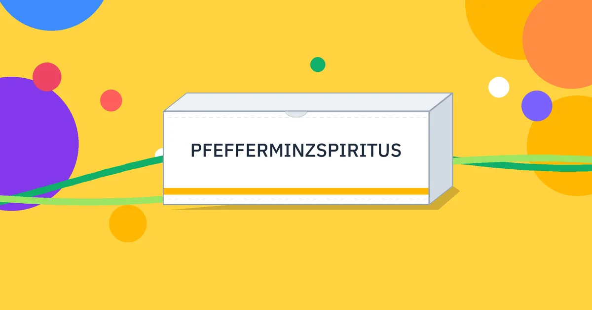 Symbolbild: Packung mit der Aufschrift PFEFFERMINZSPIRITUS (PZN 15237831) – Verfügbarkeit und Bezug in Apotheken in Frankfurt am Main