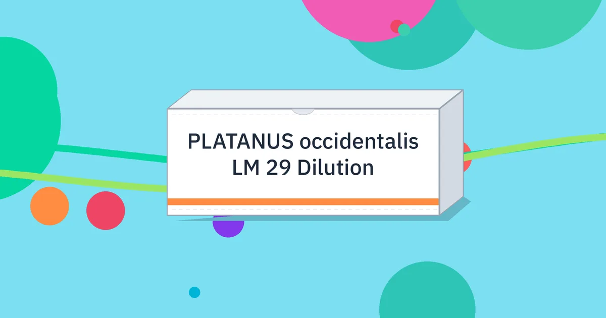 Symbolbild: Packung mit der Aufschrift PLATANUS occidentalis LM 29 Dilution (PZN 13647358) – Verfügbarkeit und Bezug in Apotheken in Frankfurt am Main