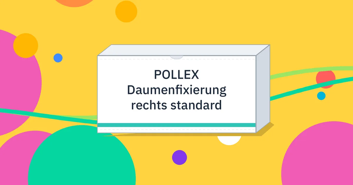 Symbolbild: Packung mit der Aufschrift POLLEX Daumenfixierung rechts standard (PZN 03160543) – Verfügbarkeit und Bezug in Apotheken in Frankfurt am Main