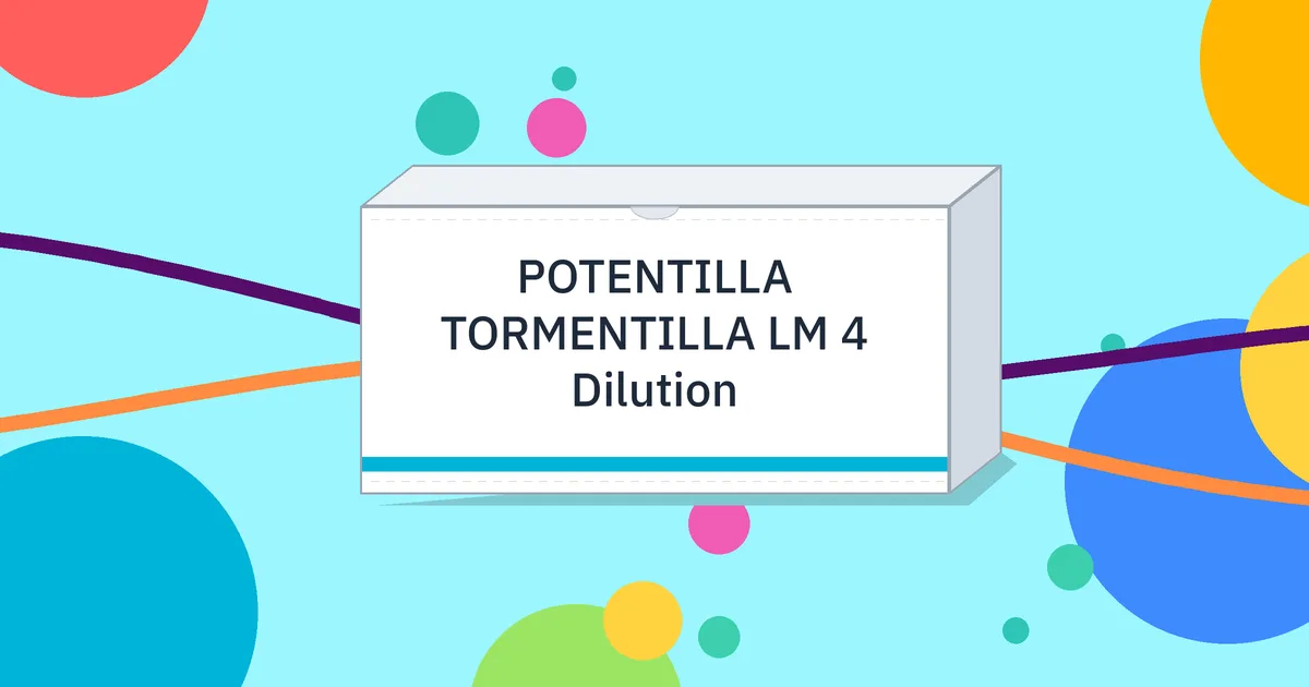 Symbolbild: Packung mit der Aufschrift POTENTILLA TORMENTILLA LM 4 Dilution (PZN 13665540) – Verfügbarkeit und Bezug in Apotheken in Frankfurt am Main