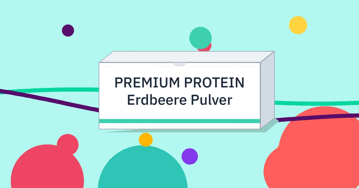 Symbolbild: Packung mit der Aufschrift PREMIUM PROTEIN Erdbeere Pulver (PZN 12458715) – Verfügbarkeit und Bezug in Apotheken in Frankfurt am Main