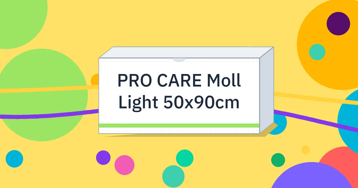 Symbolbild: Packung mit der Aufschrift PRO CARE Moll Light 50x90cm (PZN 00834768) – Verfügbarkeit und Bezug in Apotheken in Frankfurt am Main