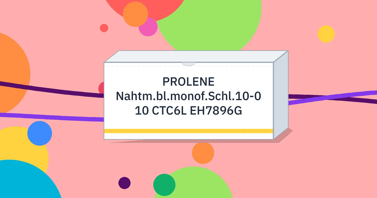 Symbolbild: Packung mit der Aufschrift PROLENE Nahtm.bl.monof.Schl.10-0 10 CTC6L EH7896G (PZN 20173493) – Verfügbarkeit und Bezug in Apotheken in Frankfurt am Main
