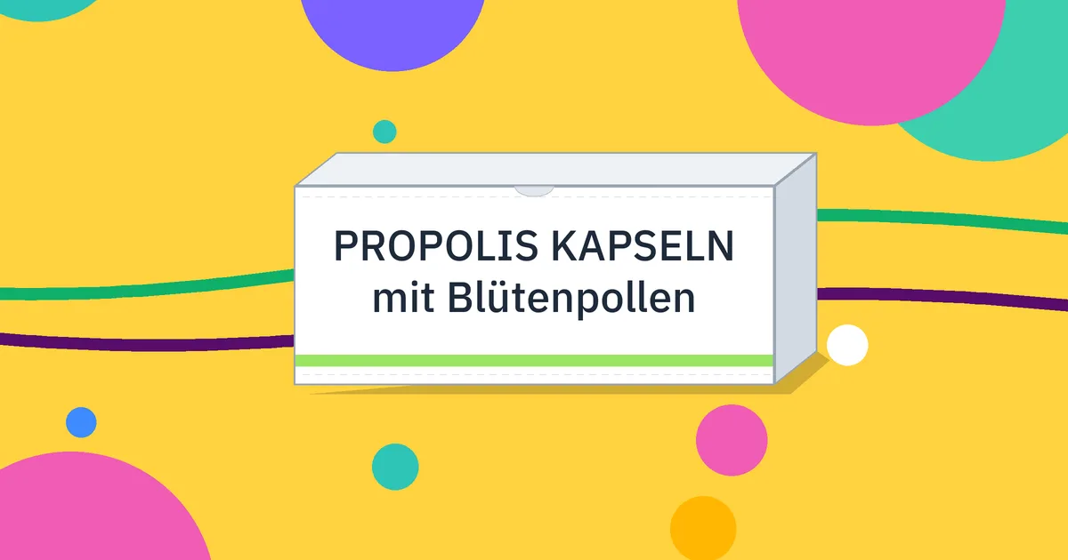 Symbolbild: Packung mit der Aufschrift PROPOLIS KAPSELN mit Blütenpollen (PZN 19059355) – Verfügbarkeit und Bezug in Apotheken in Frankfurt am Main