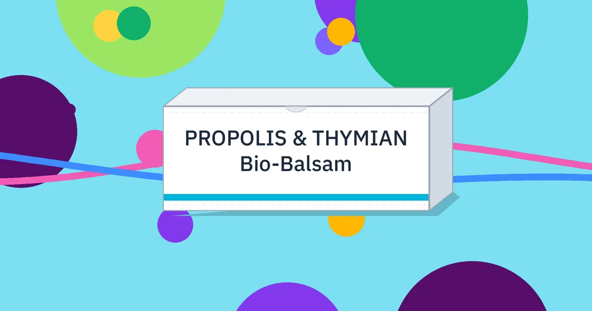 Symbolbild: Packung mit der Aufschrift PROPOLIS & THYMIAN Bio-Balsam (PZN 18392058) – Verfügbarkeit und Bezug in Apotheken in Frankfurt am Main