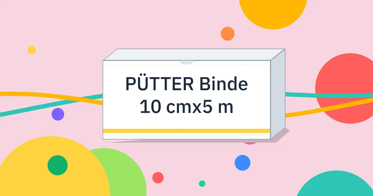 Symbolbild: Packung mit der Aufschrift PÜTTER Binde 10 cmx5 m (PZN 20338994) – Verfügbarkeit und Bezug in Apotheken in Frankfurt am Main
