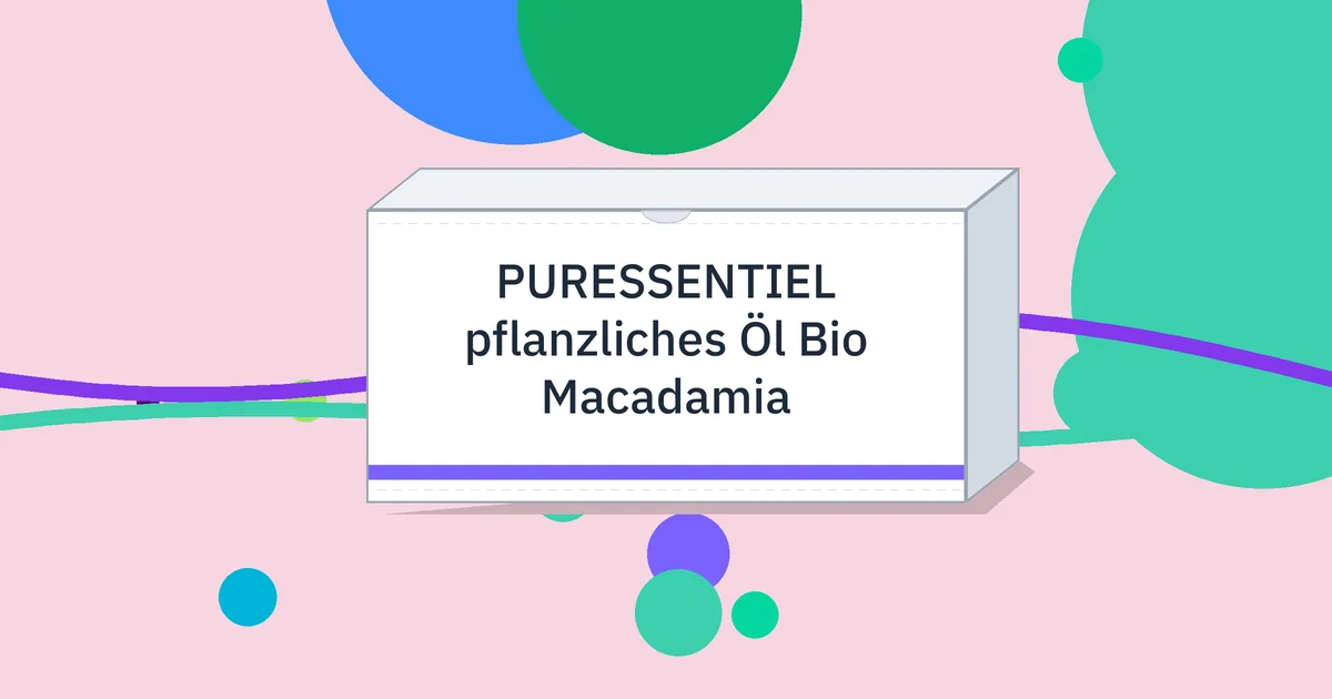 Symbolbild: Packung mit der Aufschrift PURESSENTIEL pflanzliches Öl Bio Macadamia (PZN 17549368) – Verfügbarkeit und Bezug in Apotheken in Frankfurt am Main
