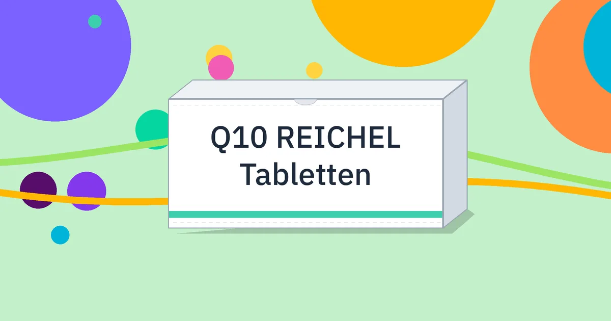 Symbolbild: Packung mit der Aufschrift Q10 REICHEL Tabletten (PZN 04904425) – Verfügbarkeit und Bezug in Apotheken in Frankfurt am Main