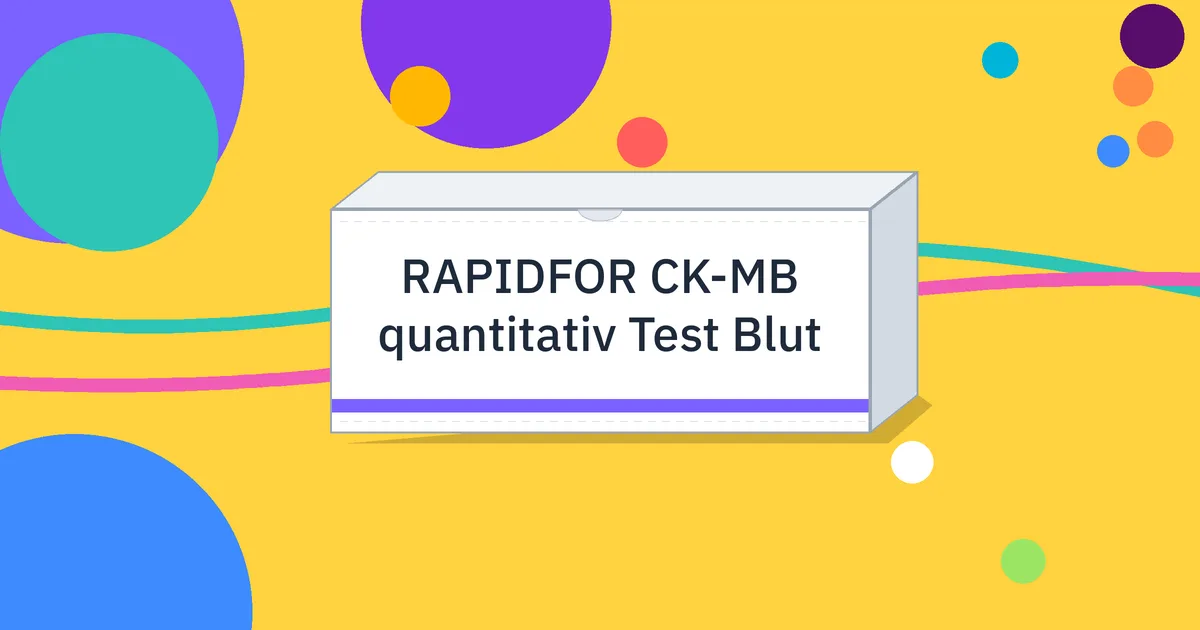 Symbolbild: Packung mit der Aufschrift RAPIDFOR CK-MB quantitativ Test Blut (PZN 19538185) – Verfügbarkeit und Bezug in Apotheken in Frankfurt am Main
