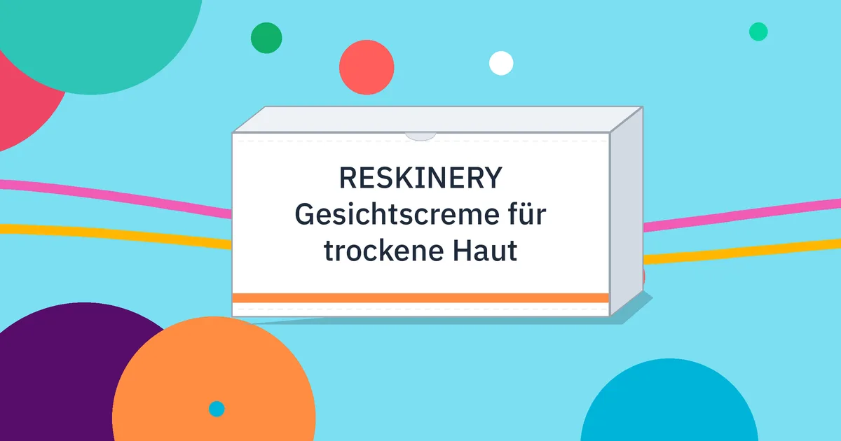 Symbolbild: Packung mit der Aufschrift RESKINERY Gesichtscreme für trockene Haut (PZN 20100005) – Verfügbarkeit und Bezug in Apotheken in Frankfurt am Main