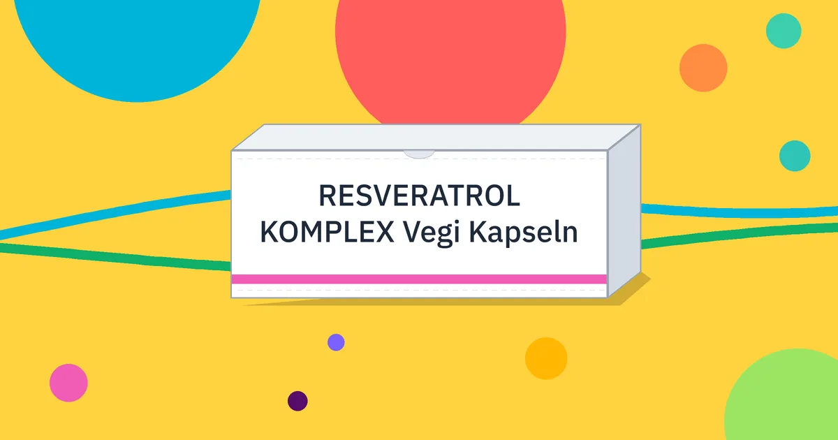 Symbolbild: Packung mit der Aufschrift RESVERATROL KOMPLEX Vegi Kapseln (PZN 02904438) – Verfügbarkeit und Bezug in Apotheken in Frankfurt am Main