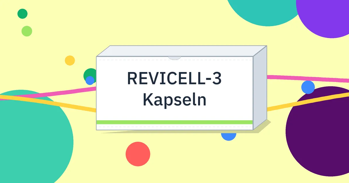 Symbolbild: Packung mit der Aufschrift REVICELL-3 Kapseln (PZN 09508177) – Verfügbarkeit und Bezug in Apotheken in Frankfurt am Main