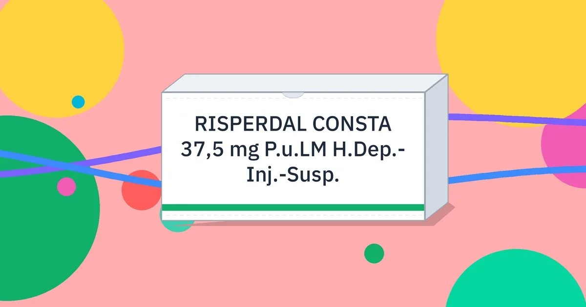 Symbolbild: Packung mit der Aufschrift RISPERDAL CONSTA 37,5 mg P.u.LM H.Dep.-Inj.-Susp. (PZN 09073986) – Verfügbarkeit und Bezug in Apotheken in Frankfurt am Main