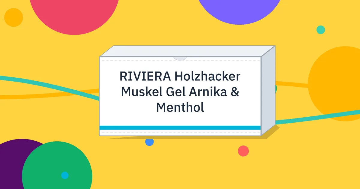 Symbolbild: Packung mit der Aufschrift RIVIERA Holzhacker Muskel Gel Arnika & Menthol (PZN 19303335) – Verfügbarkeit und Bezug in Apotheken in Frankfurt am Main