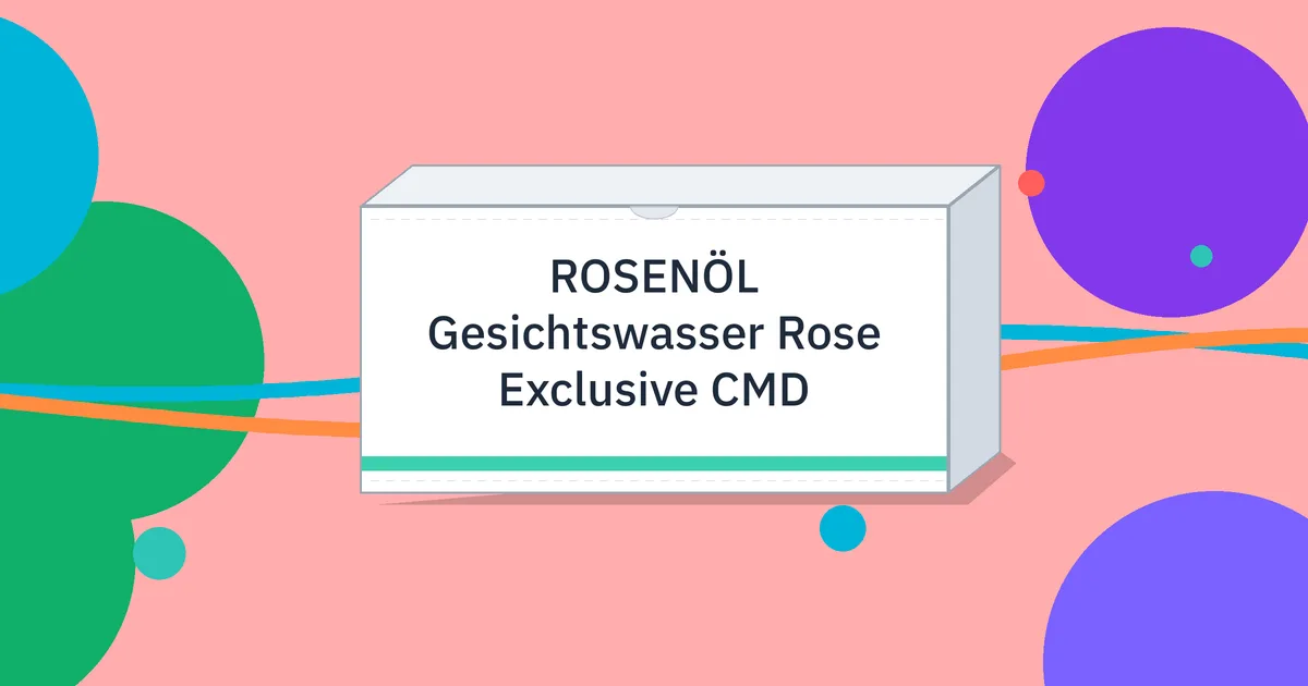 Symbolbild: Packung mit der Aufschrift ROSENÖL Gesichtswasser Rose Exclusive CMD (PZN 10034543) – Verfügbarkeit und Bezug in Apotheken in Frankfurt am Main