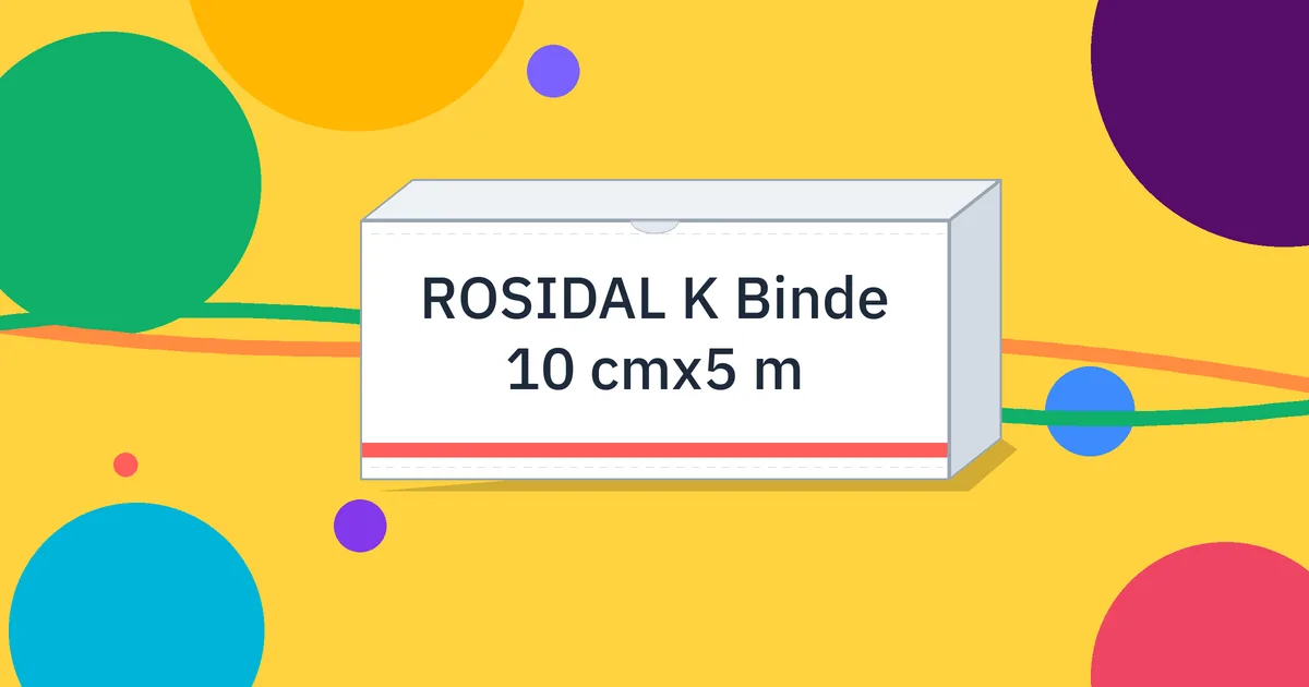 Symbolbild: Packung mit der Aufschrift ROSIDAL K Binde 10 cmx5 m (PZN 16328398) – Verfügbarkeit und Bezug in Apotheken in Frankfurt am Main