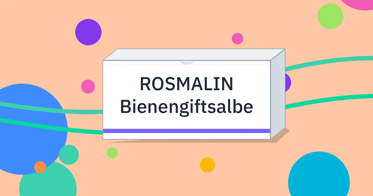Symbolbild: Packung mit der Aufschrift ROSMALIN Bienengiftsalbe (PZN 20194377) – Verfügbarkeit und Bezug in Apotheken in Frankfurt am Main