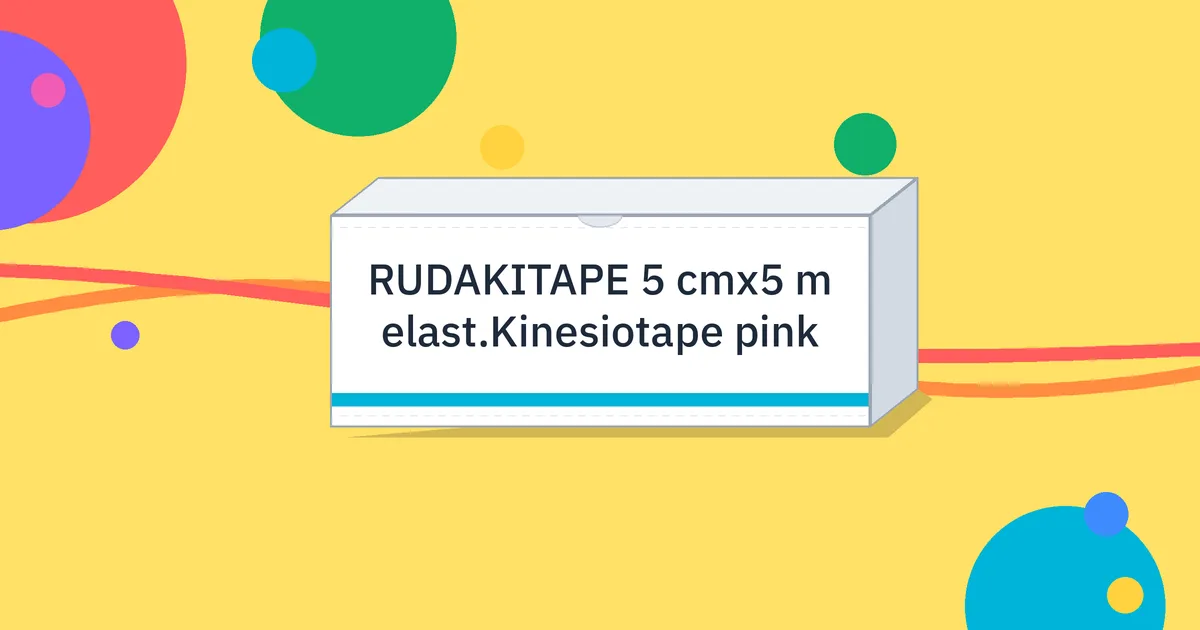 Symbolbild: Packung mit der Aufschrift RUDAKITAPE 5 cmx5 m elast.Kinesiotape pink (PZN 17985135) – Verfügbarkeit und Bezug in Apotheken in Frankfurt am Main