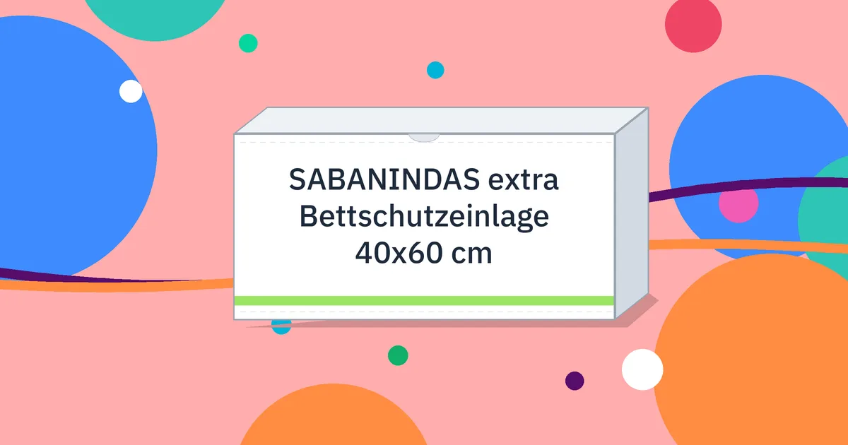 Symbolbild: Packung mit der Aufschrift SABANINDAS extra Bettschutzeinlage 40x60 cm (PZN 11132839) – Verfügbarkeit und Bezug in Apotheken in Frankfurt am Main