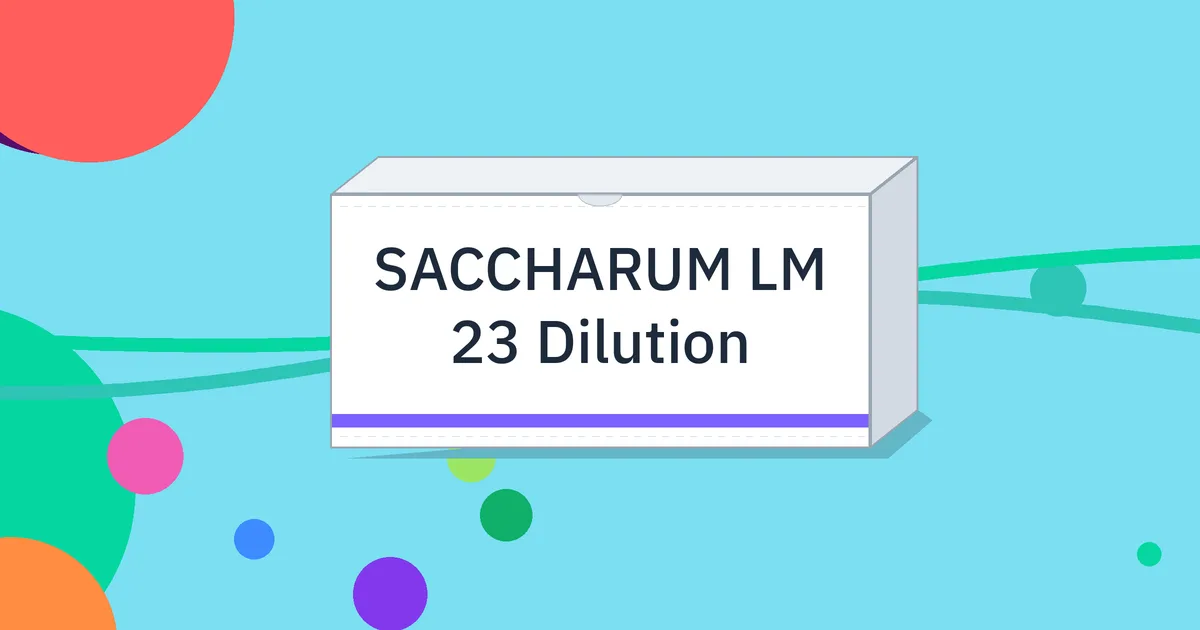 Symbolbild: Packung mit der Aufschrift SACCHARUM LM 23 Dilution (PZN 13176373) – Verfügbarkeit und Bezug in Apotheken in Frankfurt am Main