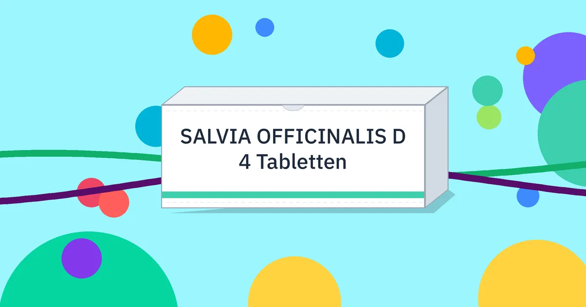 Symbolbild: Packung mit der Aufschrift SALVIA OFFICINALIS D 4 Tabletten (PZN 02635725) – Verfügbarkeit und Bezug in Apotheken in Frankfurt am Main