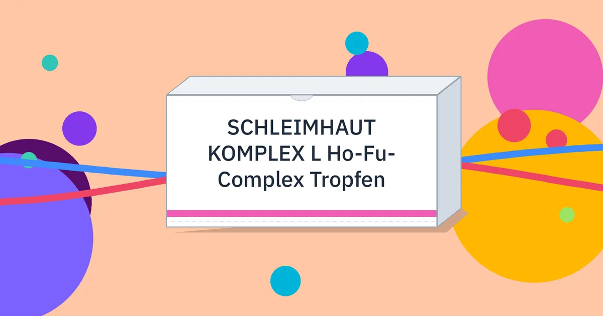 Symbolbild: Packung mit der Aufschrift SCHLEIMHAUT KOMPLEX L Ho-Fu-Complex Tropfen (PZN 07186261) – Verfügbarkeit und Bezug in Apotheken in Frankfurt am Main