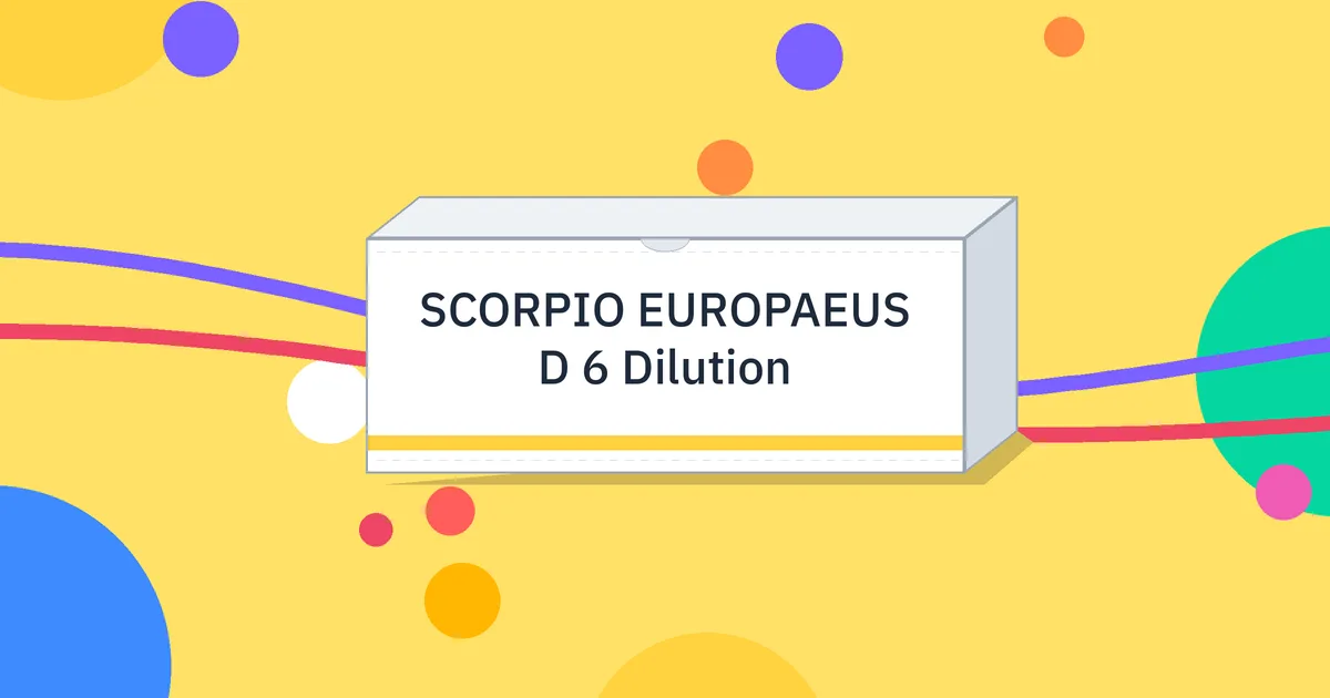 Symbolbild: Packung mit der Aufschrift SCORPIO EUROPAEUS D 6 Dilution (PZN 07179835) – Verfügbarkeit und Bezug in Apotheken in Frankfurt am Main
