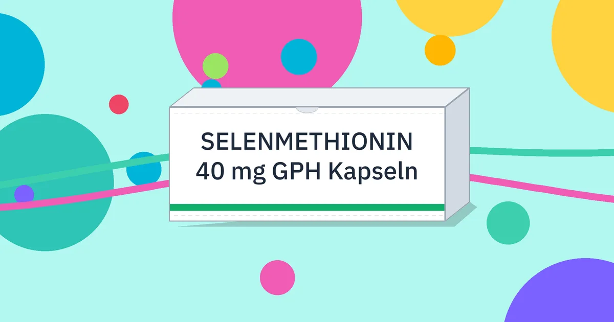 Symbolbild: Packung mit der Aufschrift SELENMETHIONIN 40 mg GPH Kapseln (PZN 20857151) – Verfügbarkeit und Bezug in Apotheken in Frankfurt am Main