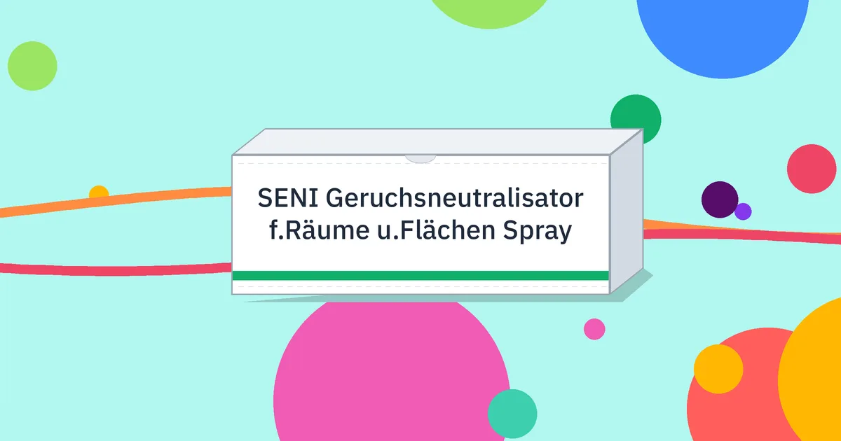 Symbolbild: Packung mit der Aufschrift SENI Geruchsneutralisator f.Räume u.Flächen Spray (PZN 15658679) – Verfügbarkeit und Bezug in Apotheken in Frankfurt am Main