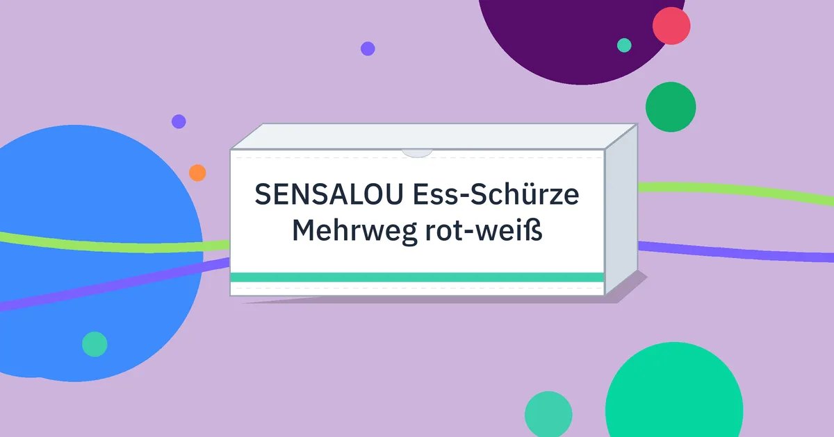 Symbolbild: Packung mit der Aufschrift SENSALOU Ess-Schürze Mehrweg rot-weiß (PZN 17211936) – Verfügbarkeit und Bezug in Apotheken in Frankfurt am Main