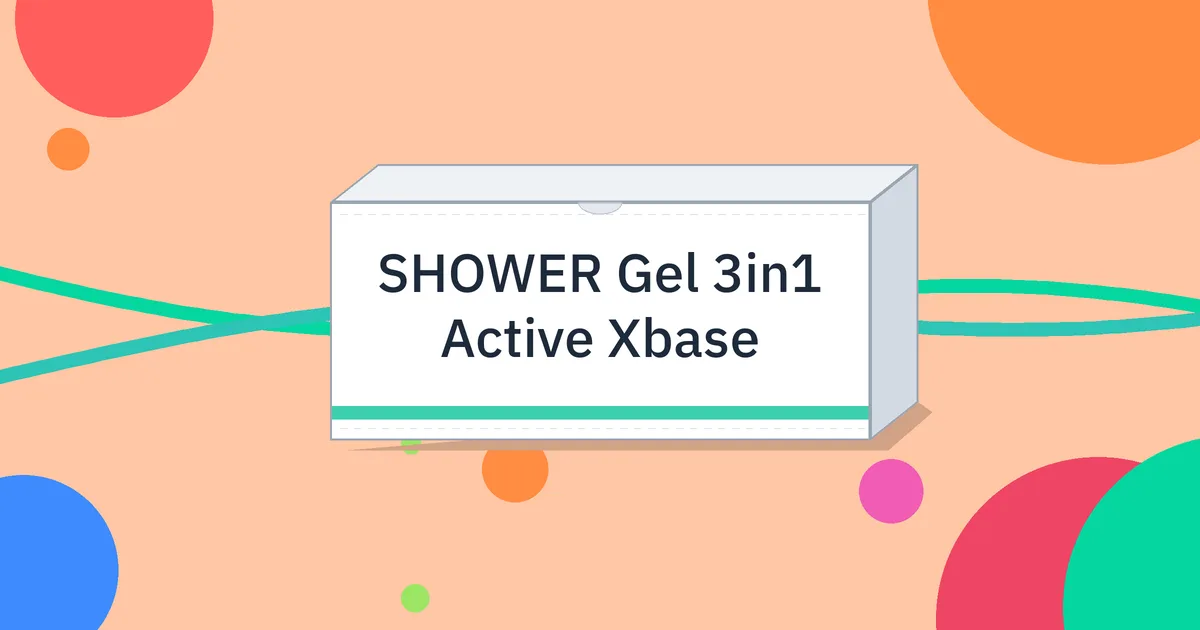 Symbolbild: Packung mit der Aufschrift SHOWER Gel 3in1 Active Xbase (PZN 16203811) – Verfügbarkeit und Bezug in Apotheken in Frankfurt am Main