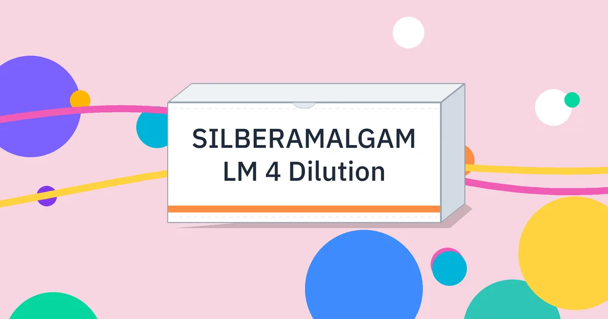 Symbolbild: Packung mit der Aufschrift SILBERAMALGAM LM 4 Dilution (PZN 13189186) – Verfügbarkeit und Bezug in Apotheken in Frankfurt am Main