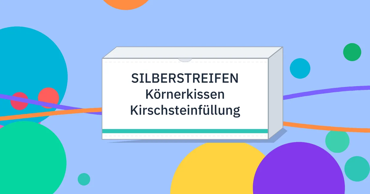 Symbolbild: Packung mit der Aufschrift SILBERSTREIFEN Körnerkissen Kirschsteinfüllung (PZN 16766684) – Verfügbarkeit und Bezug in Apotheken in Frankfurt am Main