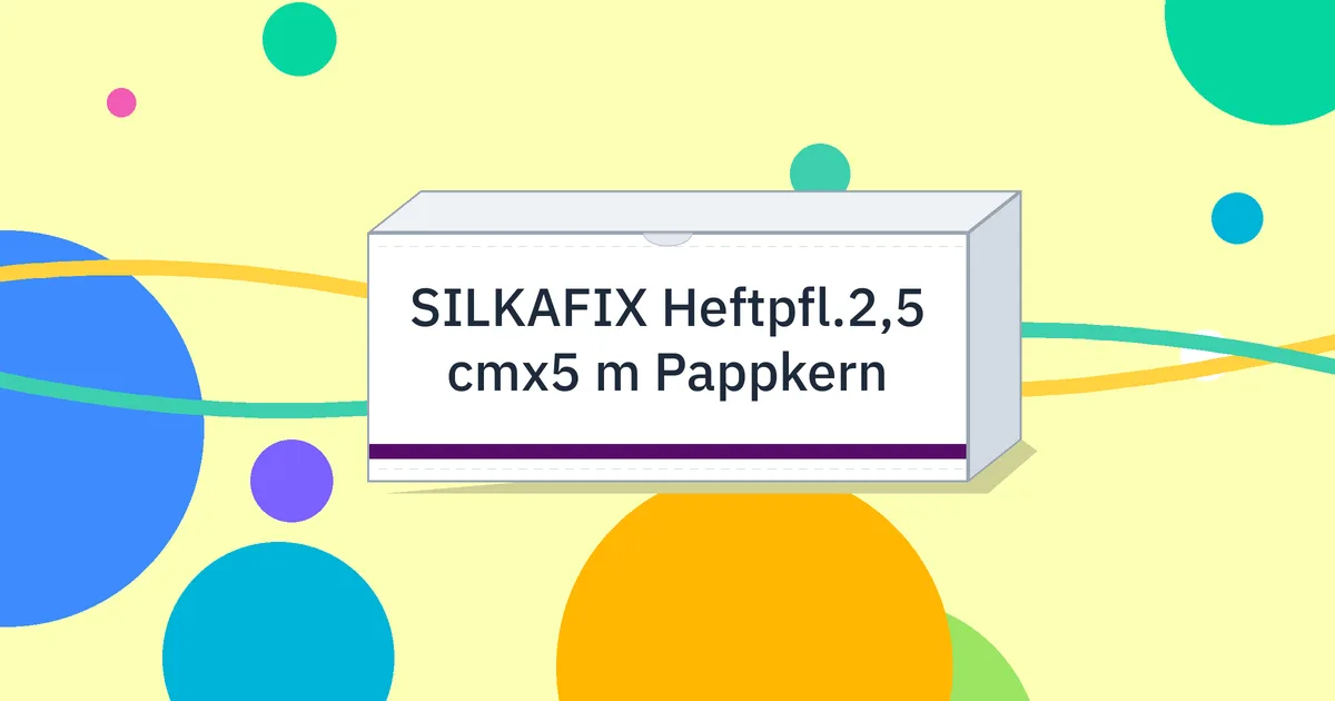 Symbolbild: Packung mit der Aufschrift SILKAFIX Heftpfl.2,5 cmx5 m Pappkern (PZN 04860283) – Verfügbarkeit und Bezug in Apotheken in Frankfurt am Main