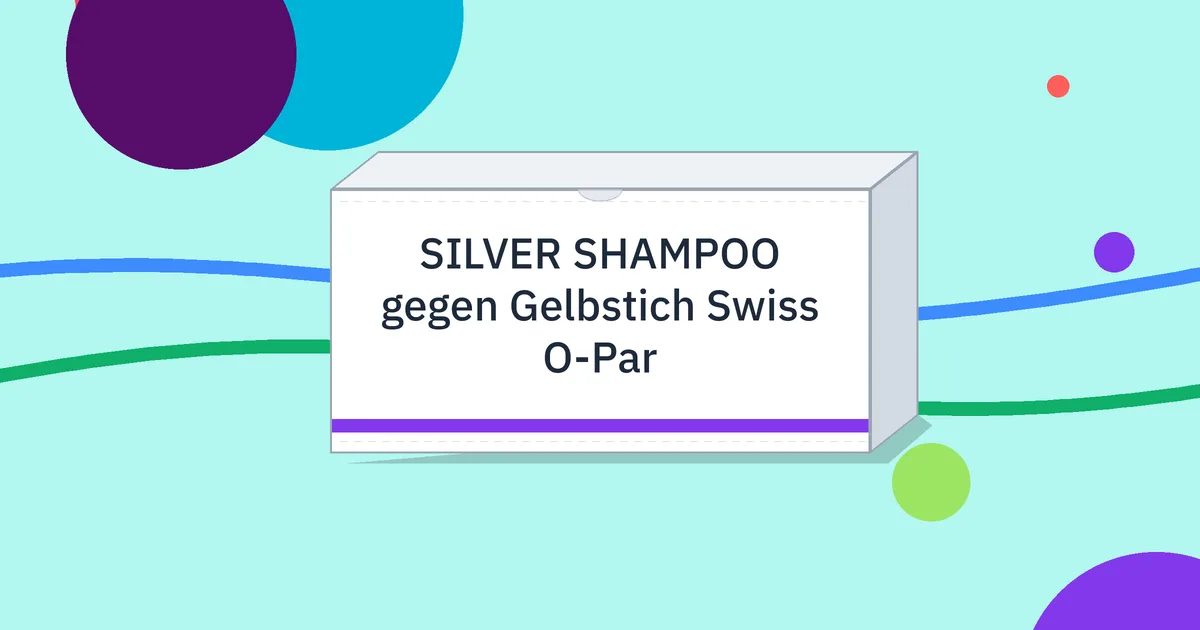 Symbolbild: Packung mit der Aufschrift SILVER SHAMPOO gegen Gelbstich Swiss O-Par (PZN 09750990) – Verfügbarkeit und Bezug in Apotheken in Frankfurt am Main