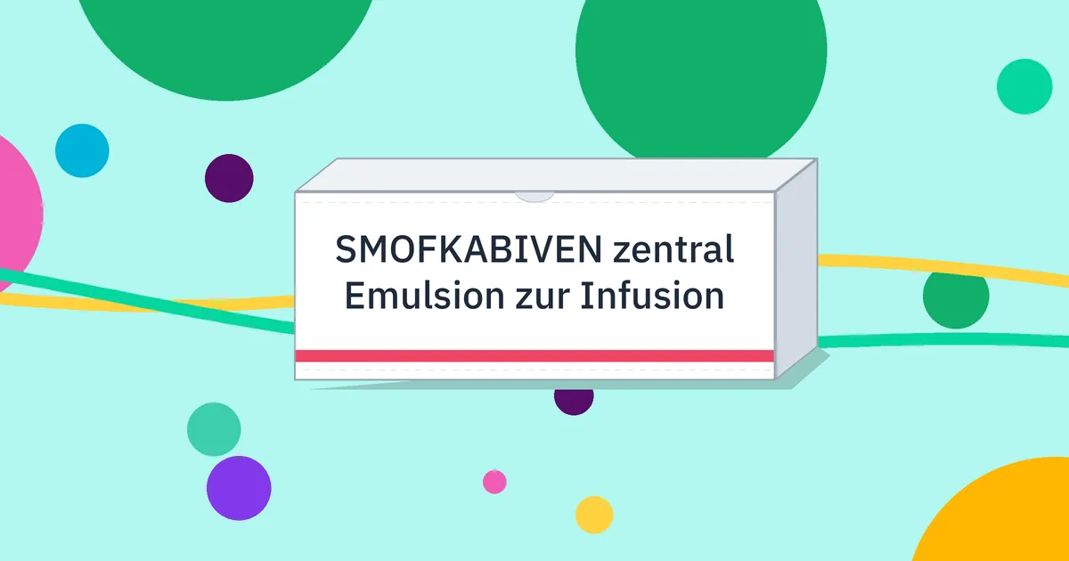 Symbolbild: Packung mit der Aufschrift SMOFKABIVEN zentral Emulsion zur Infusion (PZN 05138192) – Verfügbarkeit und Bezug in Apotheken in Frankfurt am Main