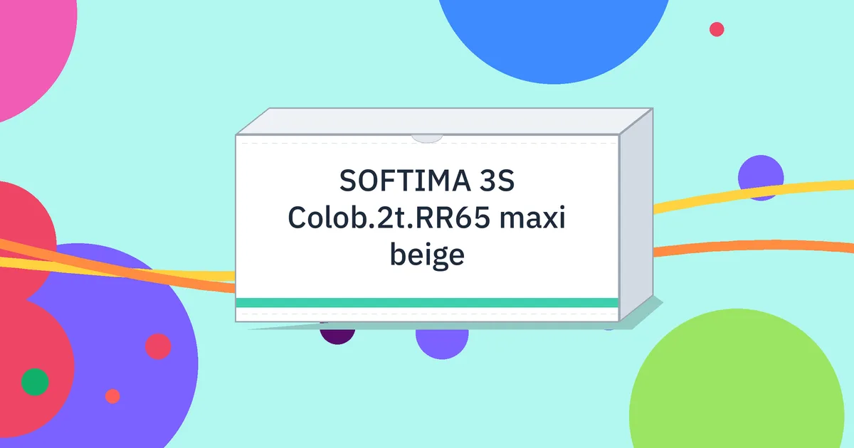 Symbolbild: Packung mit der Aufschrift SOFTIMA 3S Colob.2t.RR65 maxi beige (PZN 04763249) – Verfügbarkeit und Bezug in Apotheken in Frankfurt am Main