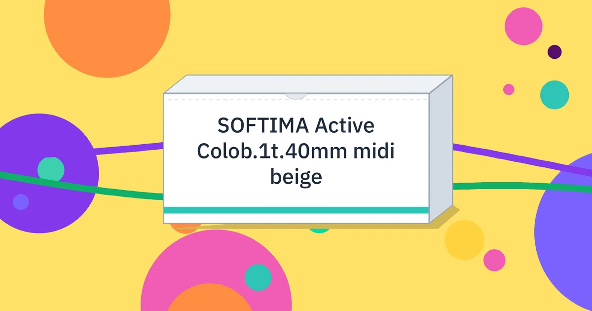 Symbolbild: Packung mit der Aufschrift SOFTIMA Active Colob.1t.40mm midi beige (PZN 09061701) – Verfügbarkeit und Bezug in Apotheken in Frankfurt am Main